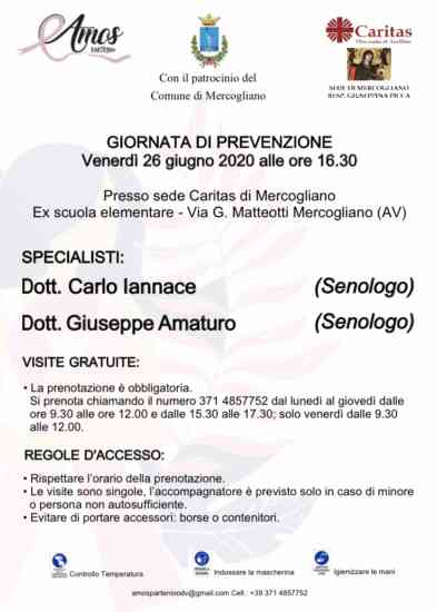 Amos Partenio, a Mercogliano riparte la prevenzione in rosa in massima ... Amos Partenio, a Mercogliano riparte la prevenzione in rosa in massima ...