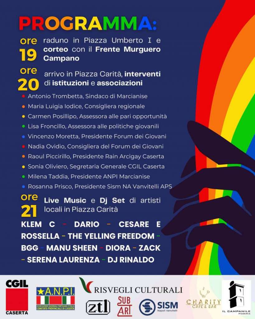 Giornata mondiale dell'orgoglio Queer, Marcianise si colora d'arcobaleno